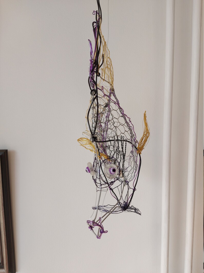 Fish wire Art Gift for Him Wire fish sculpture Metal Fish | Etsy