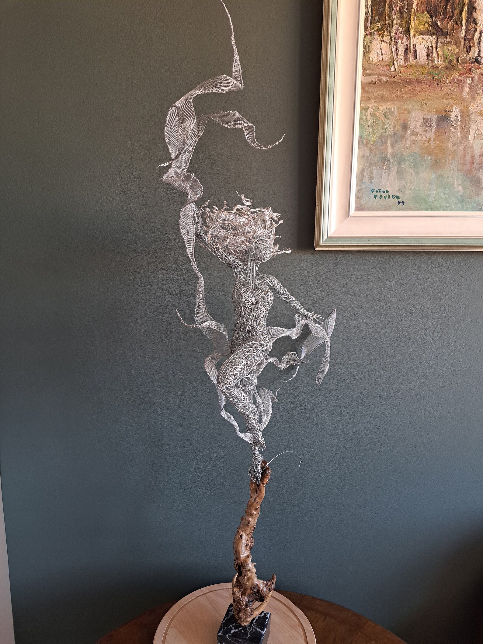 Air Flow Dancer Sculpture Wire Wind Statue Dancing on Air - Etsy