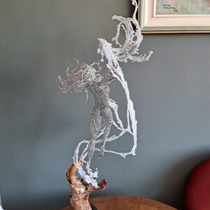 White Snow Magic, Wire Sculpture, Ice Wire Fairy Art, Blizzard Lady ...