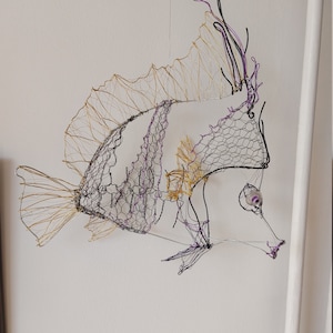 Fish Wire Art, Gift for Him, Wire Fish Sculpture, Metal Fish, Hanging ...