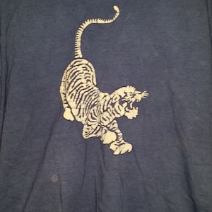 Tiger Hand Made Navy Blue Batik - Etsy