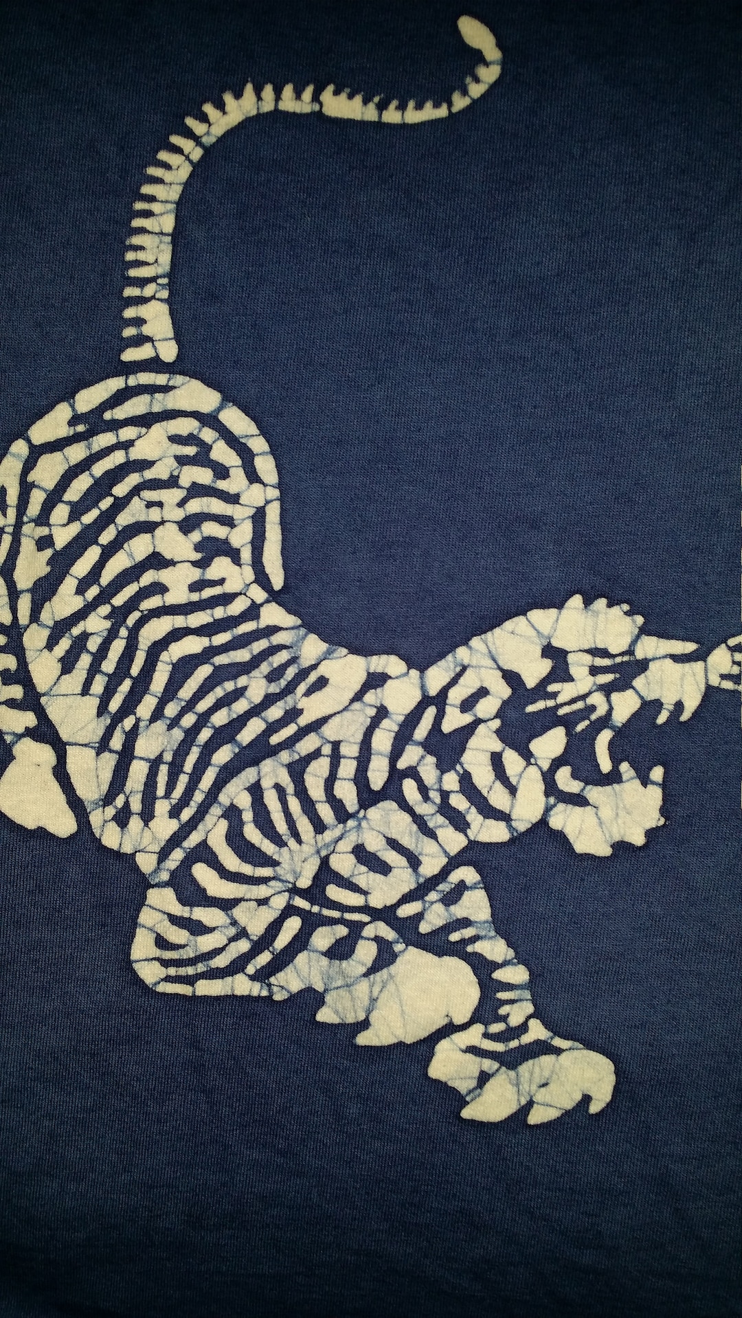 Tiger Hand Made Navy Blue Batik - Etsy