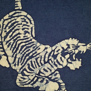 Tiger Hand Made Navy Blue Batik - Etsy