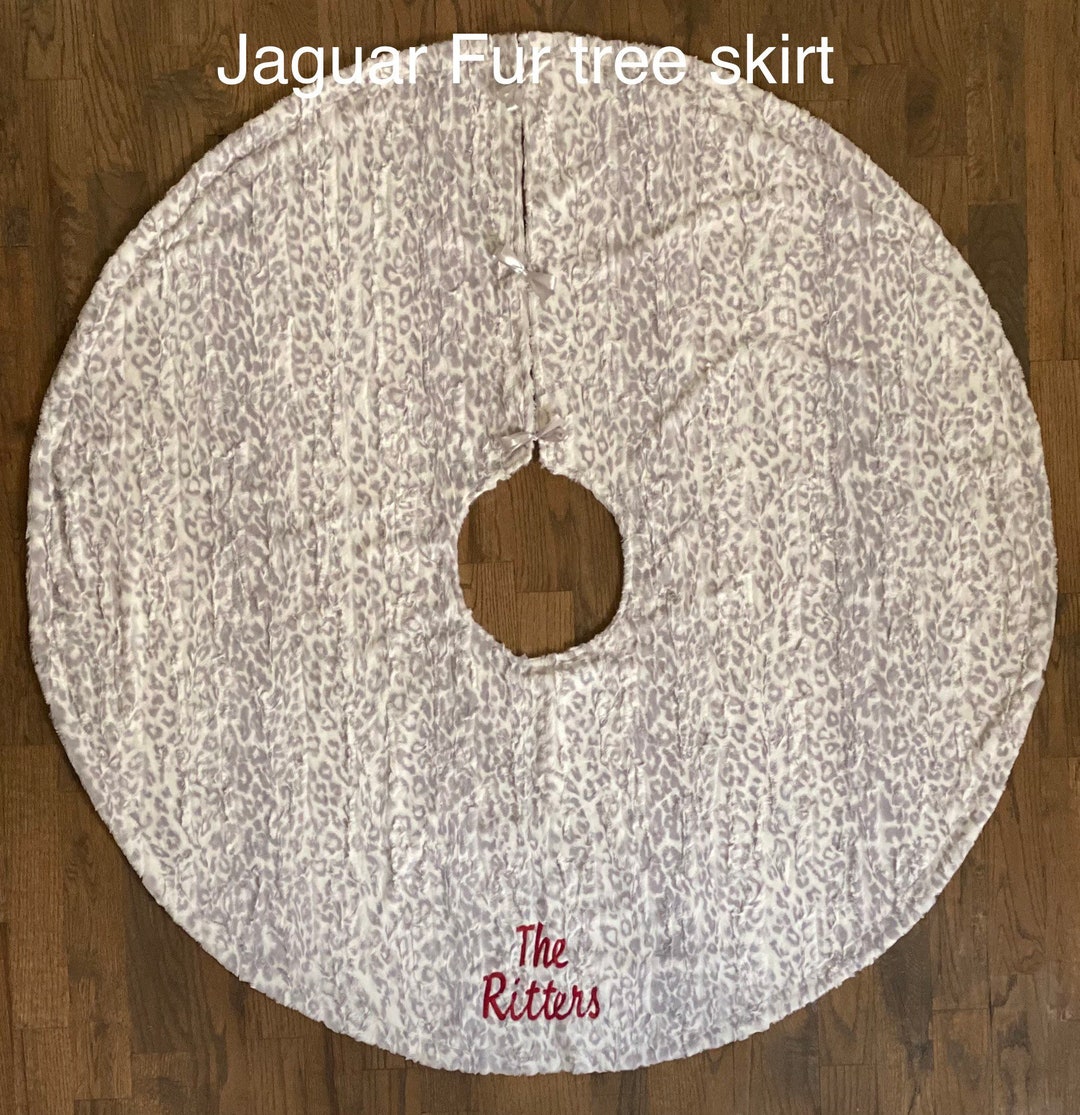 Christmas Tree Skirt, Animal Print Tree Skirts, Fawn Tree Skirt, Jaguar ...
