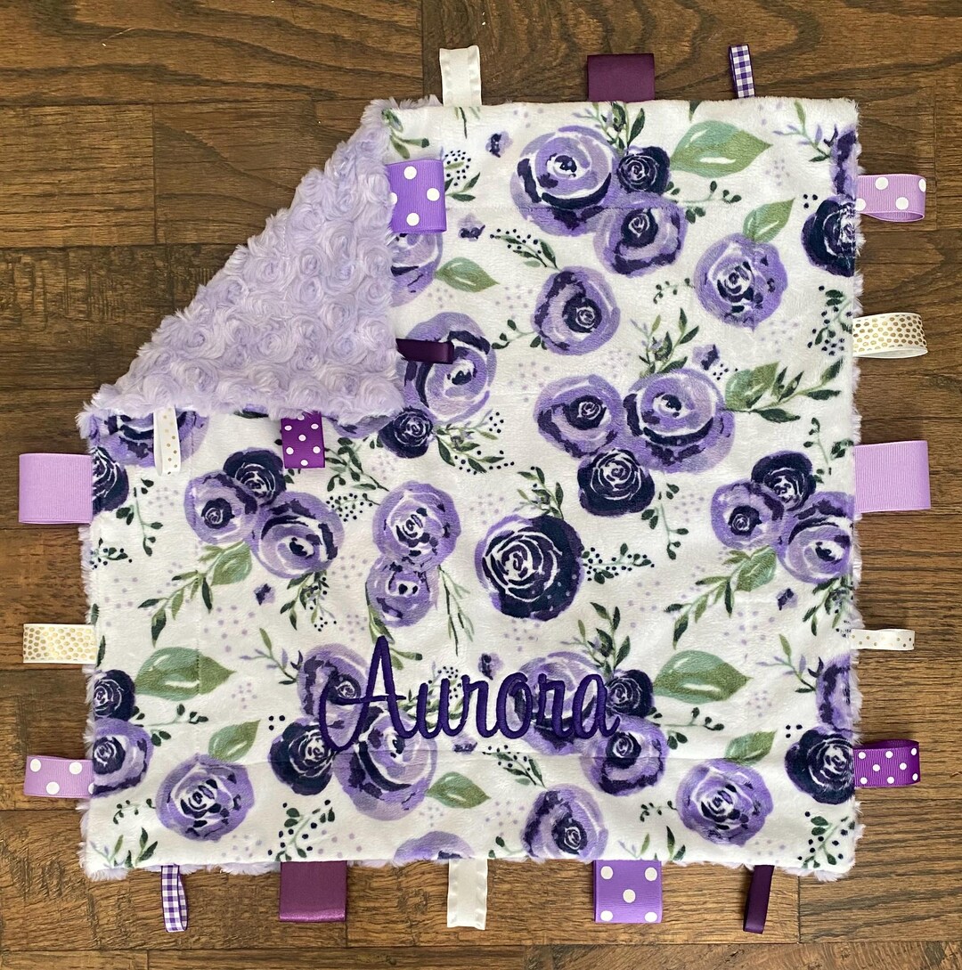 Tagged Lovie, Lavender Boho Rose Minky,,, 18 pouces, Personnalisation ...