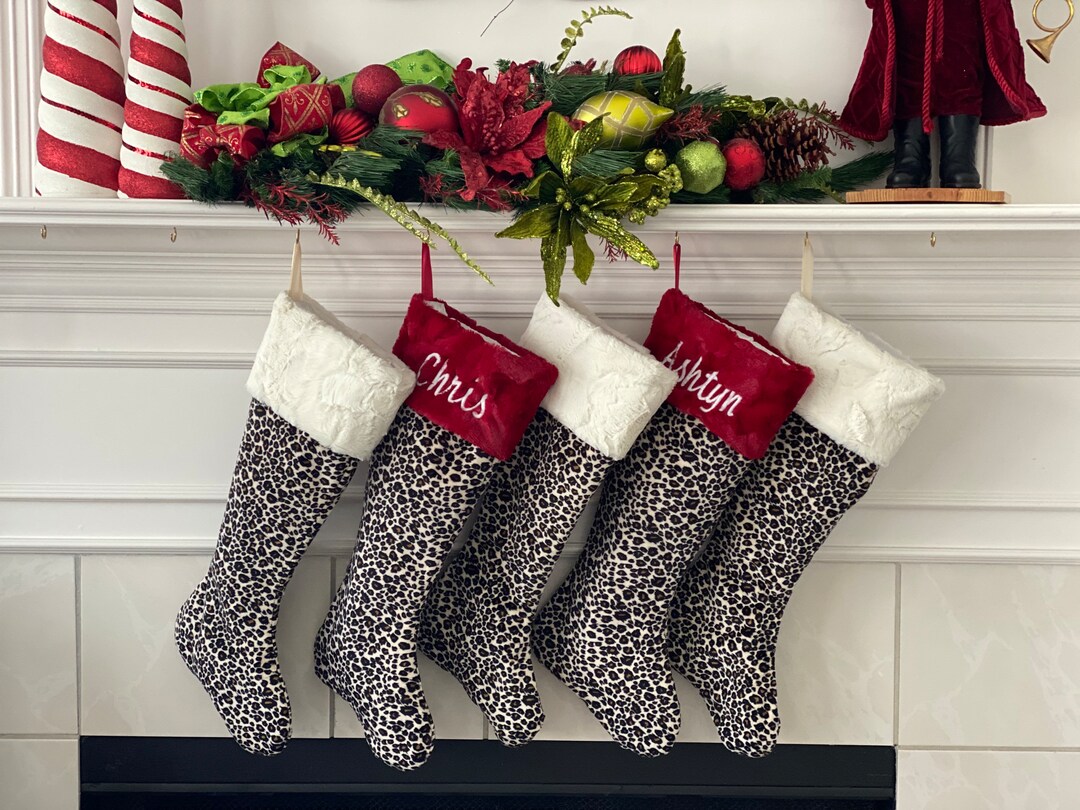 Personalized Cheetah Christmas Stockings - Etsy