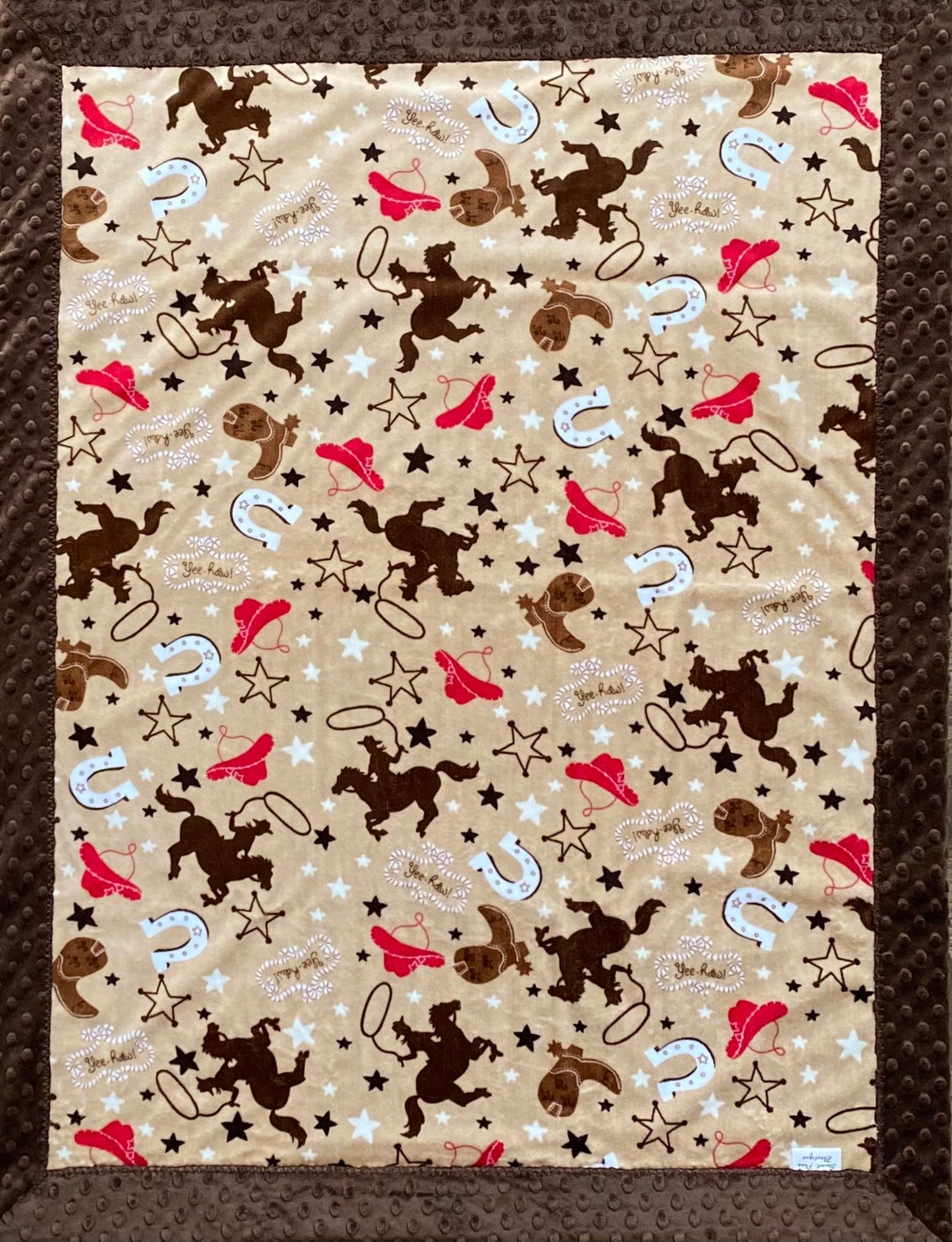 Personalized Baby Boy Blanket, Buckaroo Cowboy Minky Baby Blanket ...