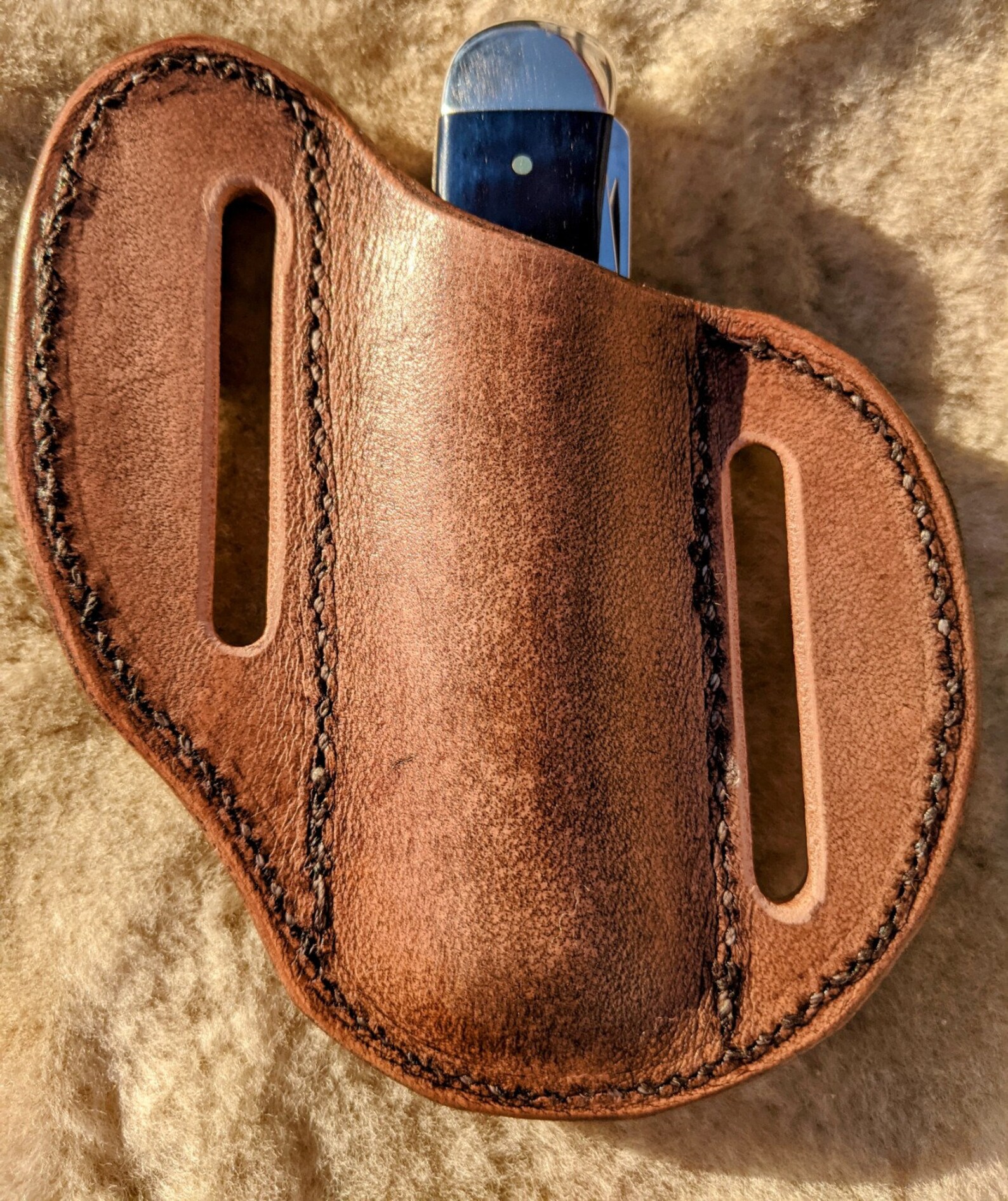 Tooled Case Trapper Knife Leather Pancake Knife Sheath - Etsy