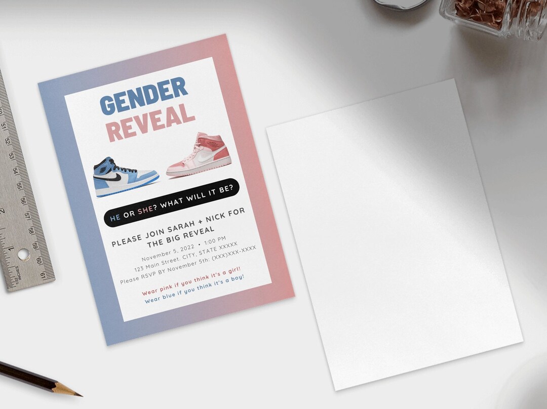 Invitación Nike Gender Reveal - Etsy México