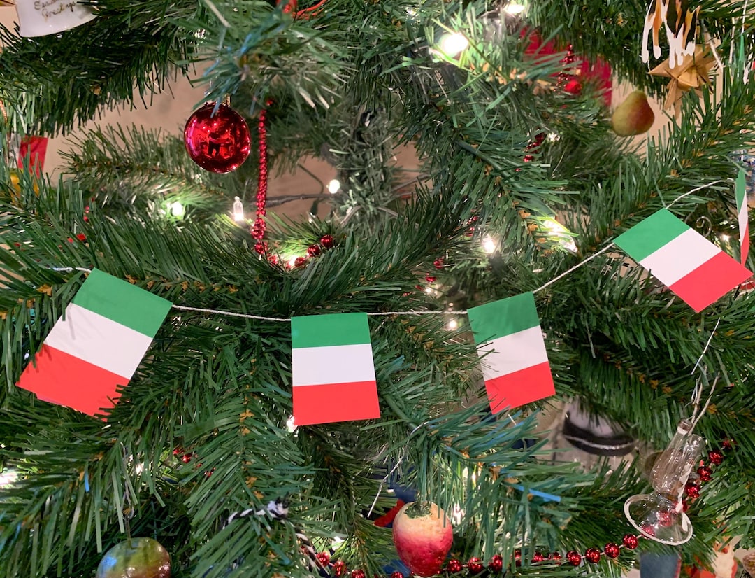 Italy Flag Garland - Small Handmade Paper Holiday Decoration - 3 Feet ...