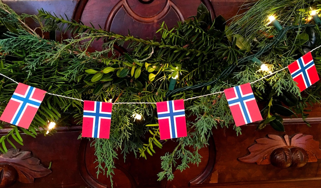 Norway Flag Garland - Handmade - Small - Paper - 6 Feet - Indoor ...