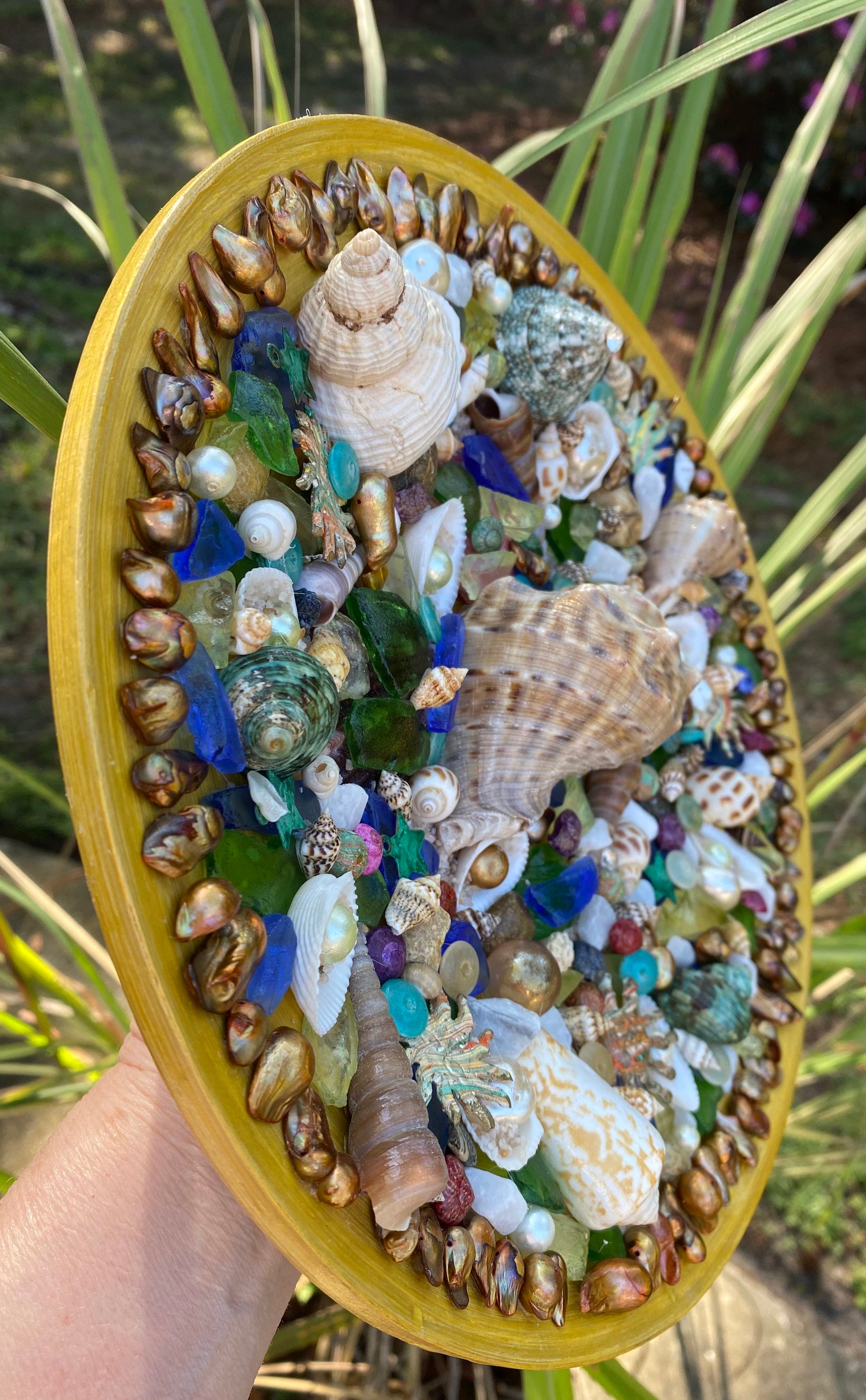 Beach Shell Mixed Media Mosaic Wall Hangingcoastal Shell ...