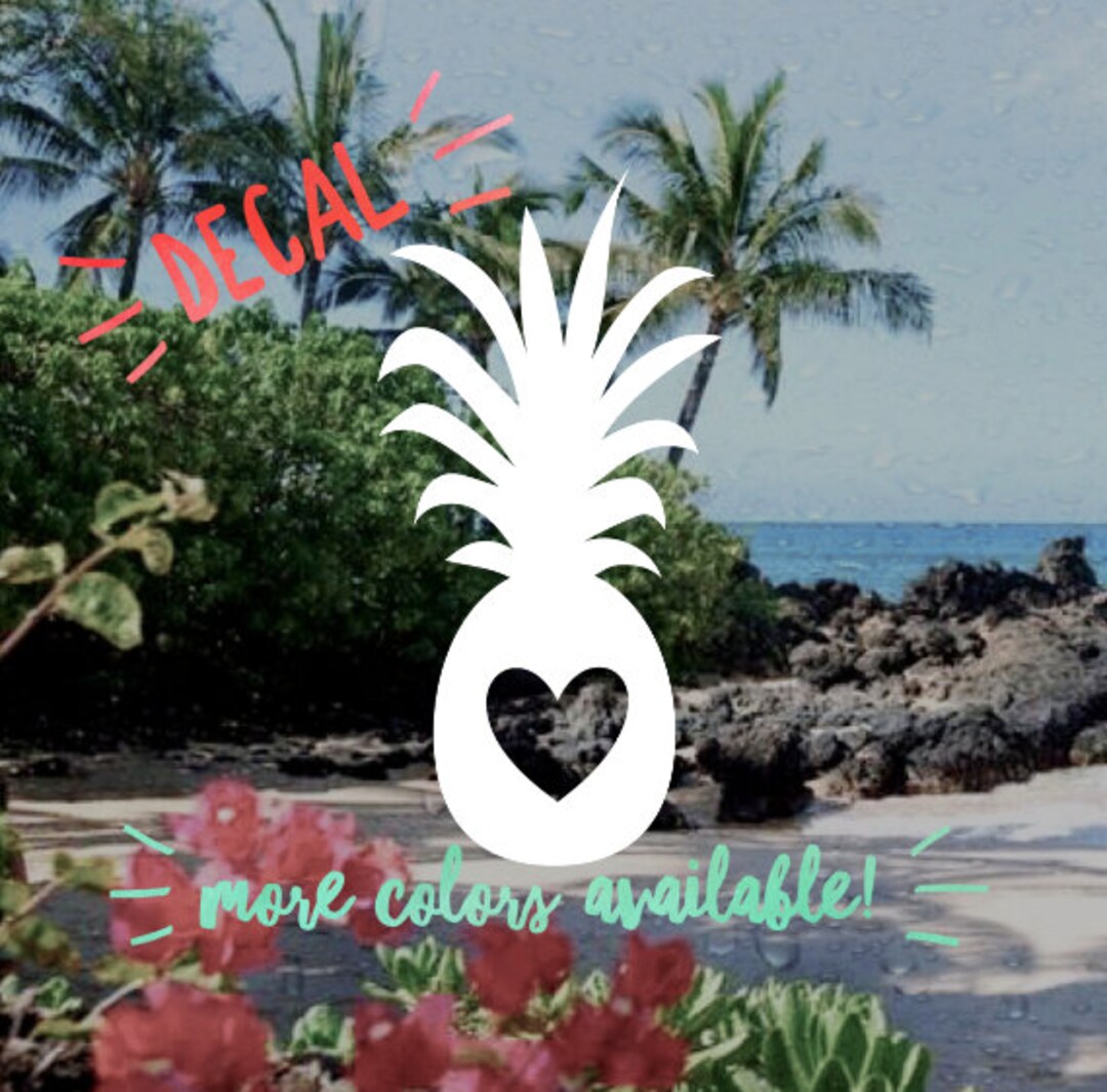 Pineapple Heart Sticker ~ Hawaii Sticker ~ Pineapple Love Sticker ...