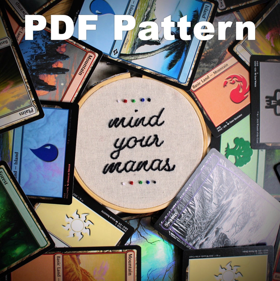 PDF PATTERN - Mind Your Manas Embroidery Hoop - Downloadable File for ...