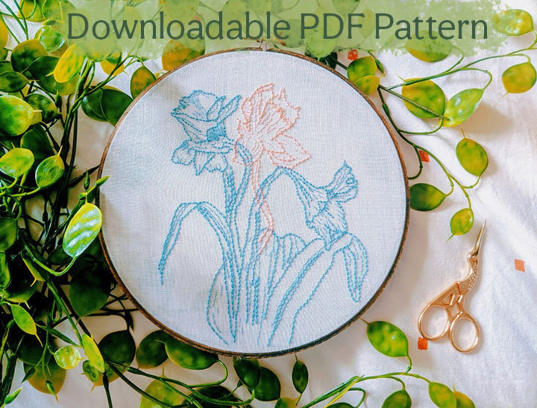 PDF Pattern - Flora Embroidery No. 1 - Downloadable File for Modern ...