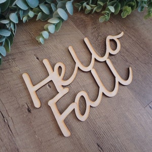 Hello Fall Wood Cutout , Holiday Cutouts , Fall Wood Cutout , Fall ...