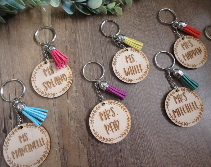 Personalized Teacher Key Chains Coach Key Chains Custom | Etsy