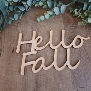 Hello Fall Wood Cutout , Holiday Cutouts , Fall Wood Cutout , Fall ...