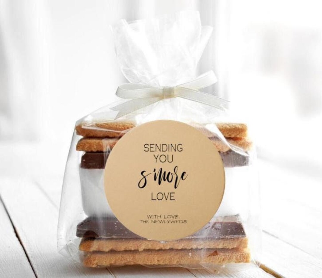 Pack of 40 Sending S'more Love Stickers-kraft Brown, Wedding Favor Tag ...