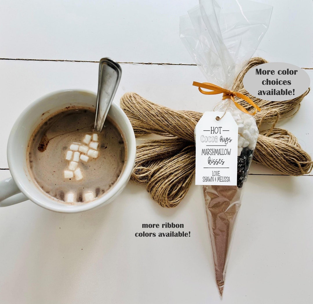 Pack of 10 Hot Cocoa Hugs Marshmallow Kisses Favor, Wedding, Rehearsal ...