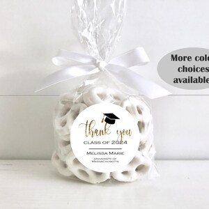 Pack of 40 Graduation Thank You Stickers, Unique Graduation Party Favor ...