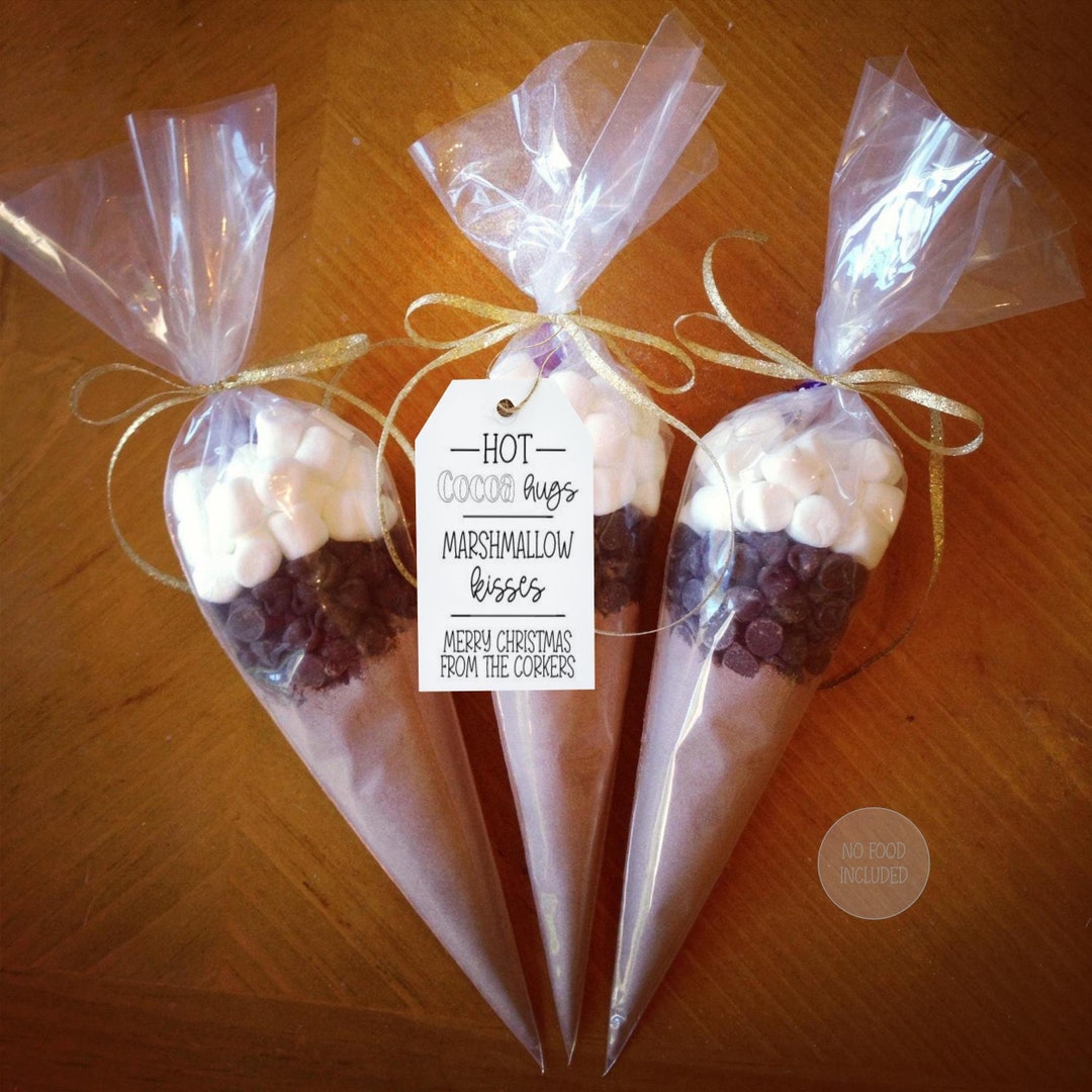 Pack of 40 Hot Cocoa Hugs Marshmallow Kisses Tag, Christmas Tag, Hot ...