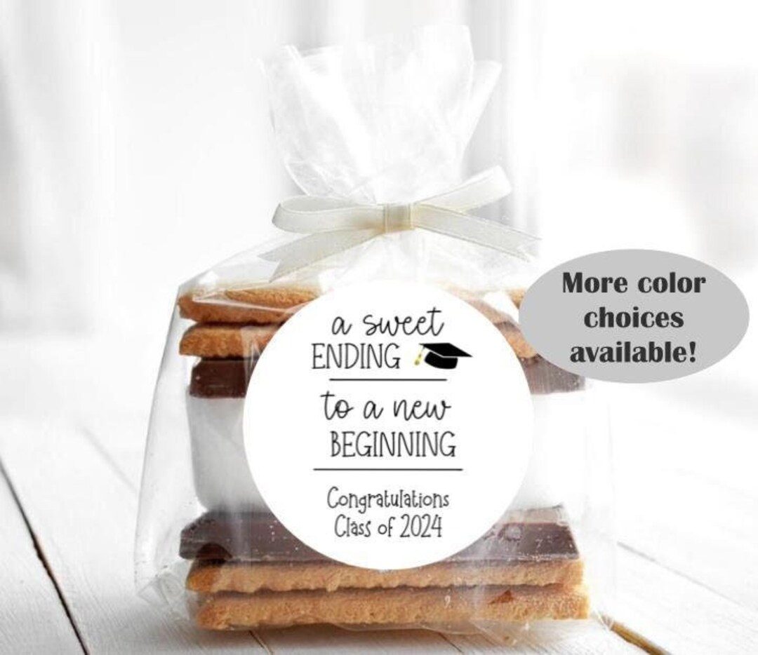 Pack of 40 Graduation Sweet Ending to A New Beginning Stickers, Party ...