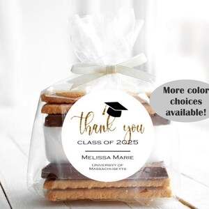 Pack of 40 Graduation Thank You Stickers, Unique Graduation Party Favor ...
