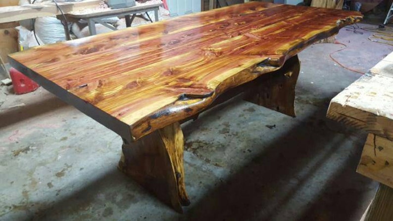 Cedar Table, Rustic Cedar Dining Table, Cedar Dining Table, Live Edge Table, Slab Style - Etsy