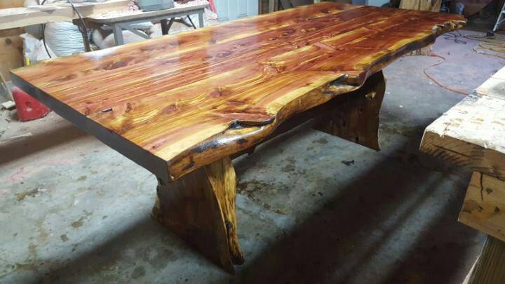 Cedar Table, Rustic Cedar Dining Table, Cedar Dining Table, Live Edge ...