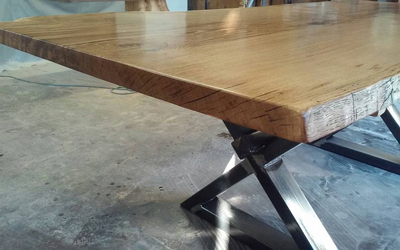 Live Edge, Spalted Burr Oak Dining Table Single Piece Top - Etsy