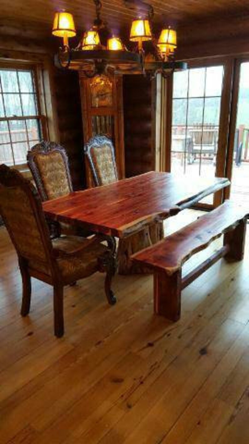 Cedar Stump Table, Cedar Table, Stump Table, Dining Set, Live Edge ...