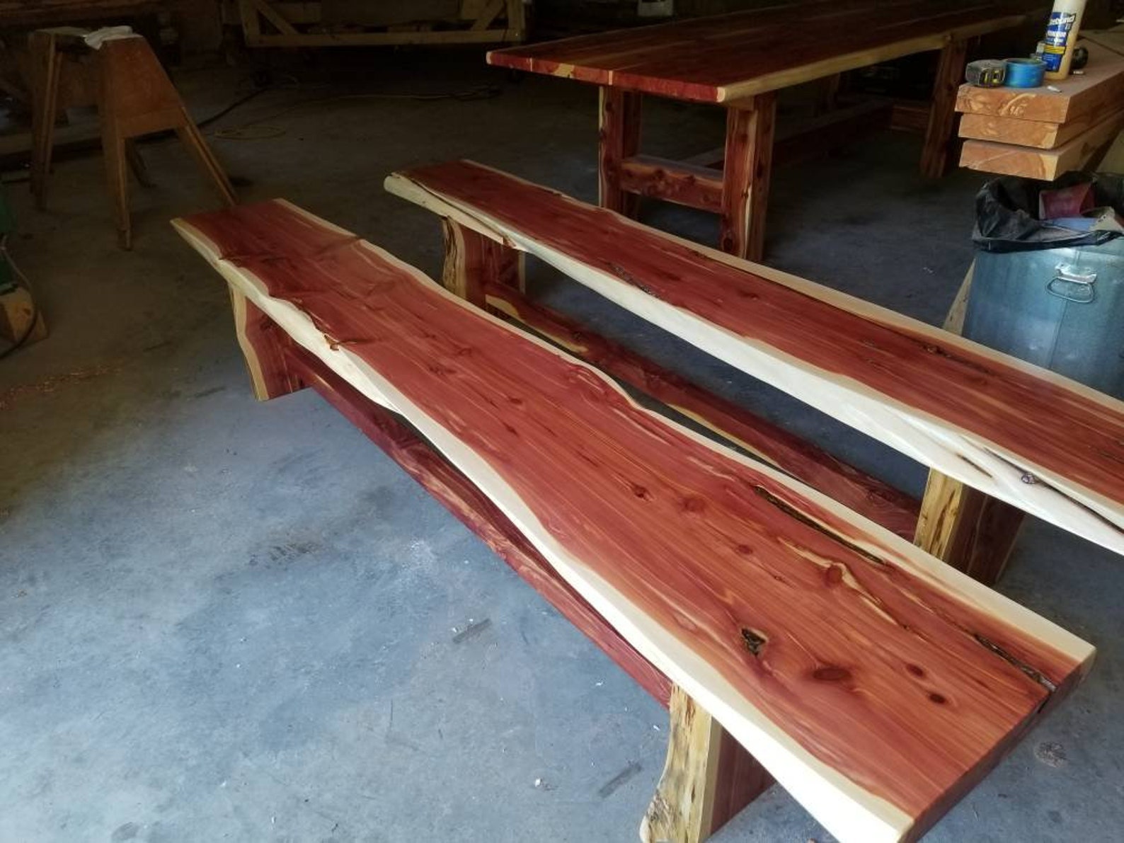 Live Edge Eastern Red Cedar Dining Set**** Gorgeous! - Etsy