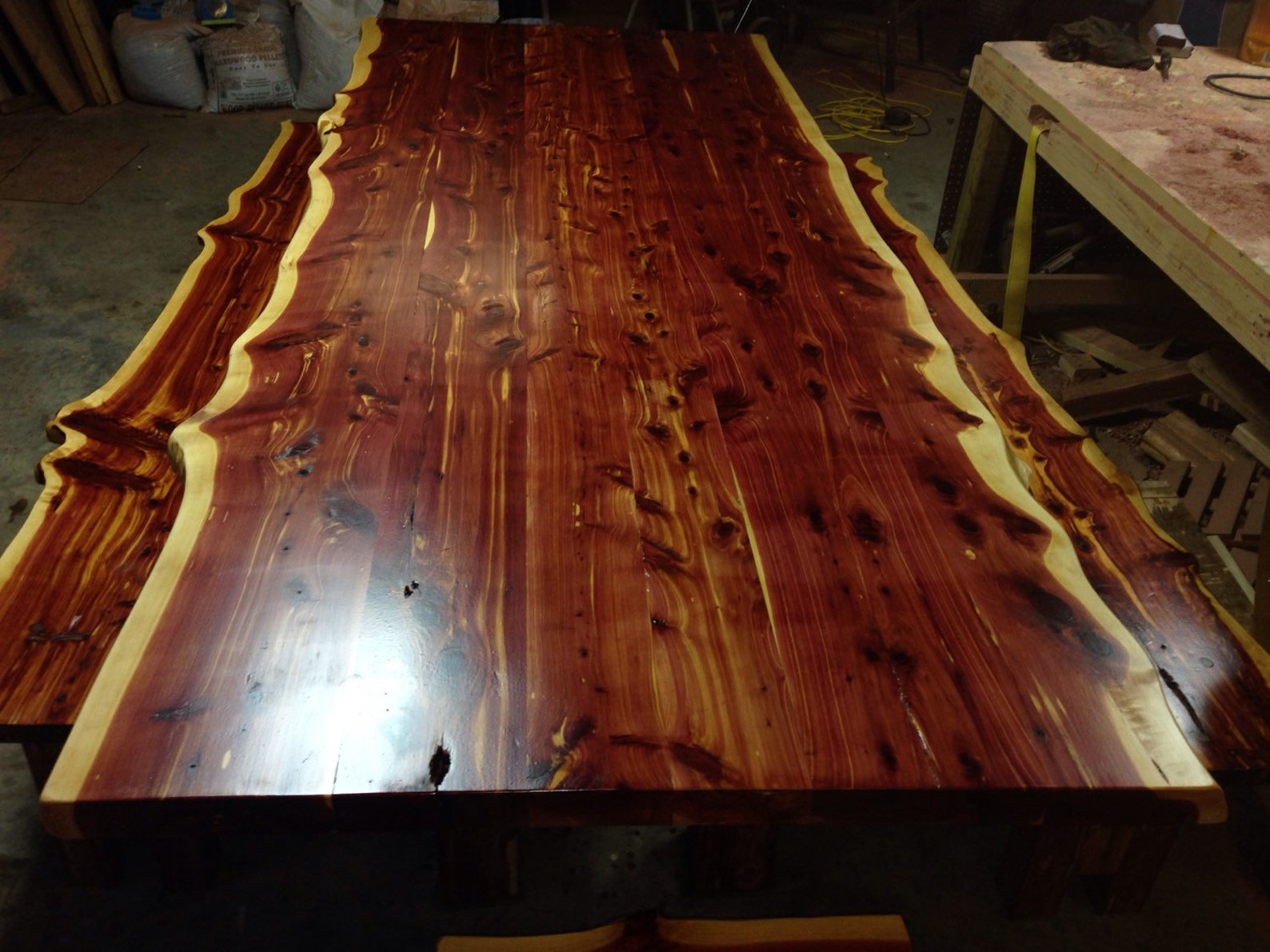 10' Table! Cedar Table, Live Edge Table, Cedar Dining Set, Farm Table ...