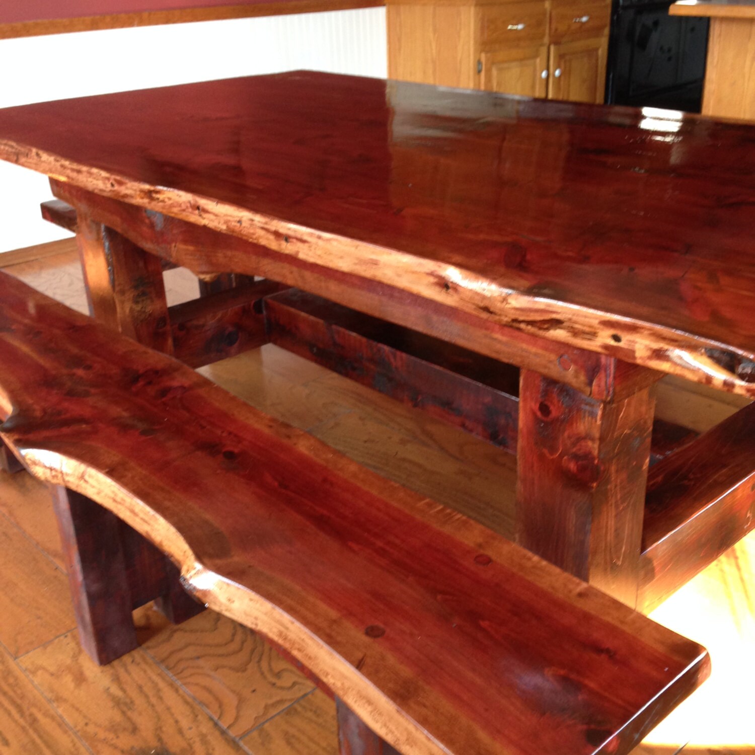 Cedar Table, Rustic Table, Farm Table, Live Edge Table, Cedar Dining ...