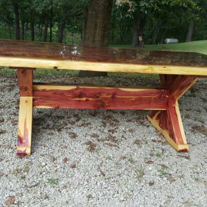 Live Edge Picnic Table Cedar - Etsy