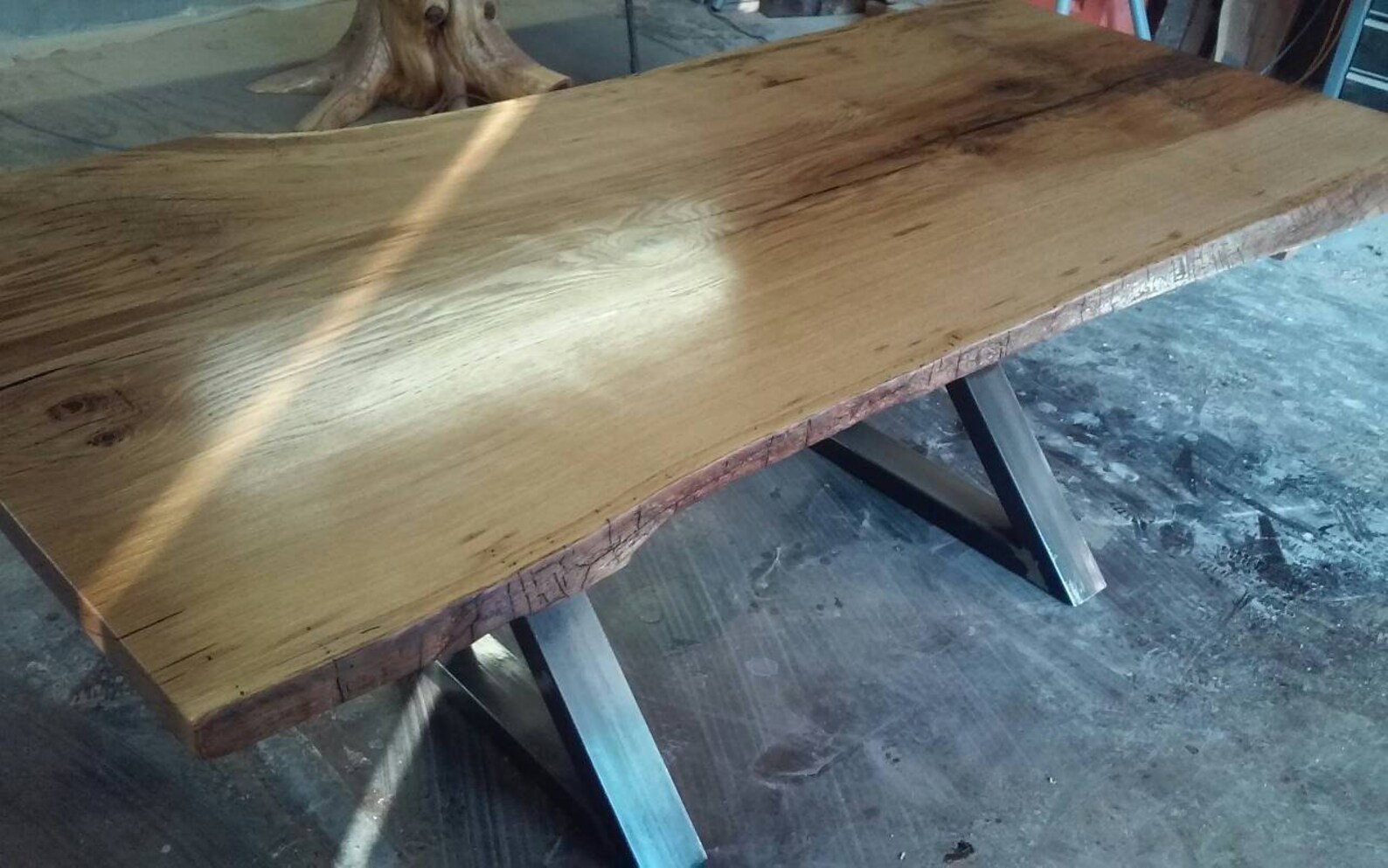 Live Edge, Spalted Burr Oak Dining Table Single Piece Top - Etsy