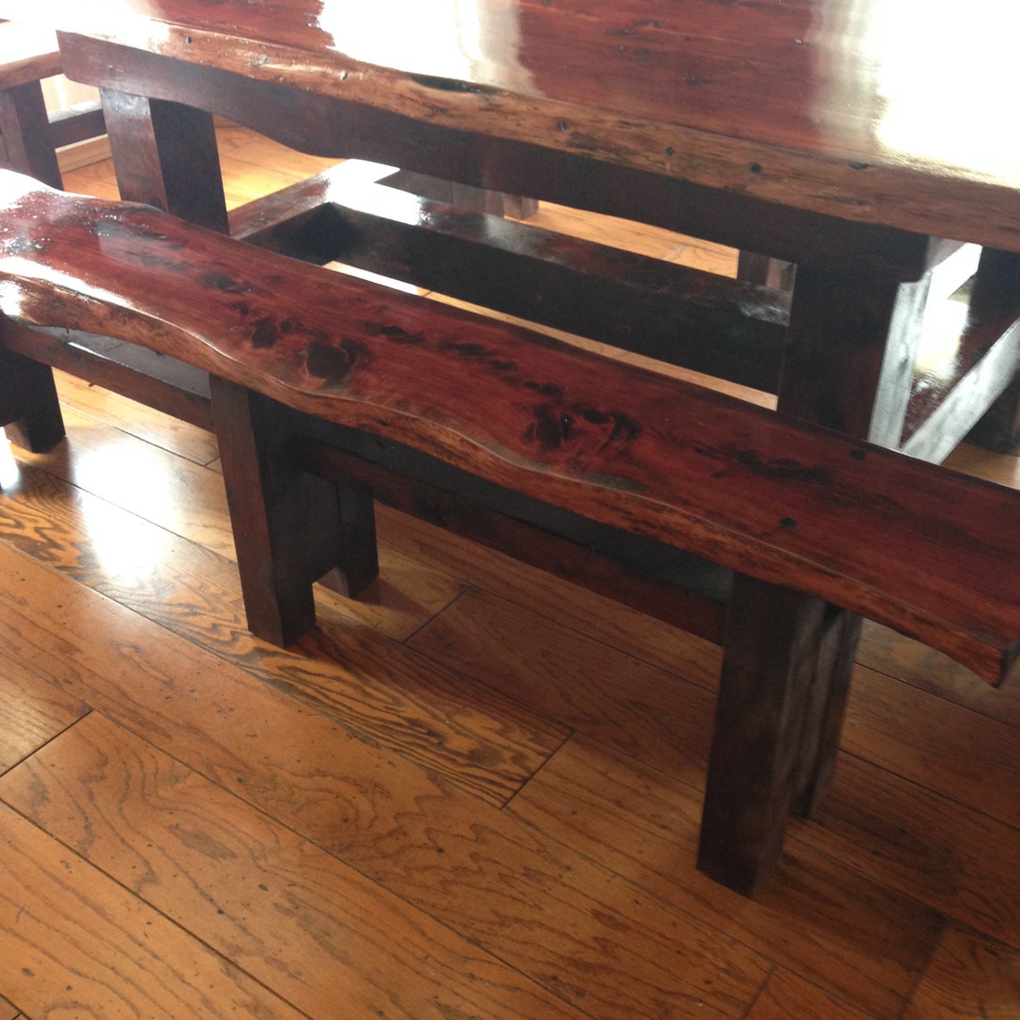 Cedar Table, Rustic Table, Farm Table, Live Edge Table, Cedar Dining ...