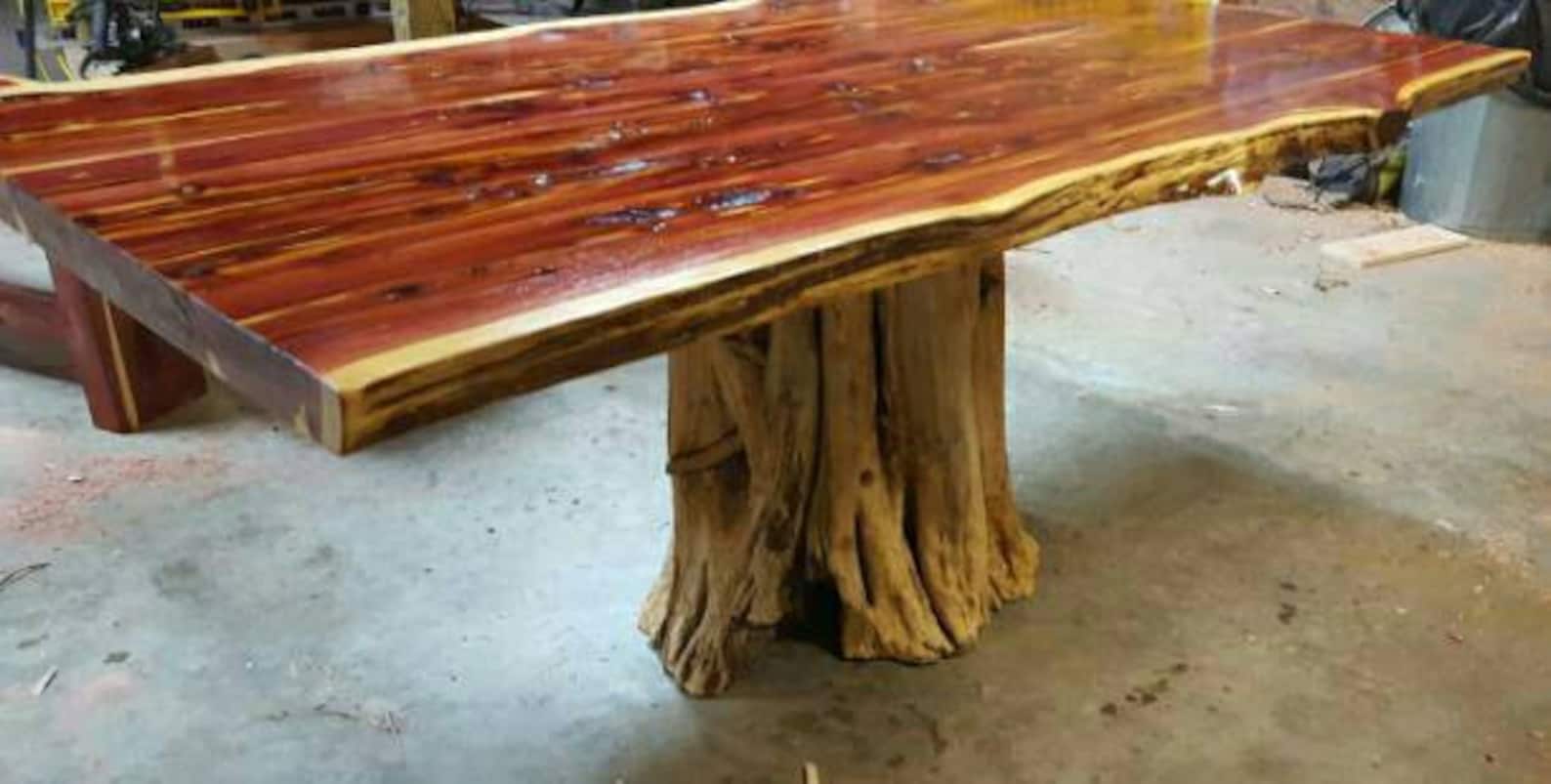 Cedar Stump Table, Cedar Table, Stump Table, Dining Set, Live Edge ...