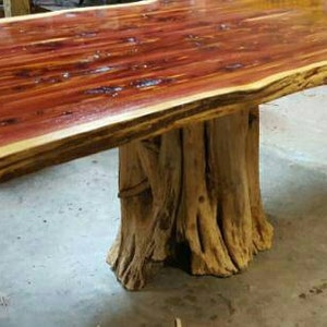 Cedar Stump Table, Cedar Table, Stump Table, Dining Set, Live Edge ...