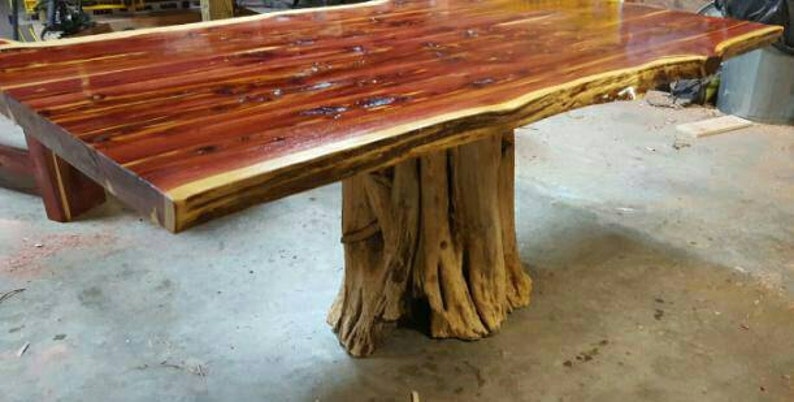 Cedar Stump Table, Cedar Table, Stump Table, Dining Set, Live Edge ...