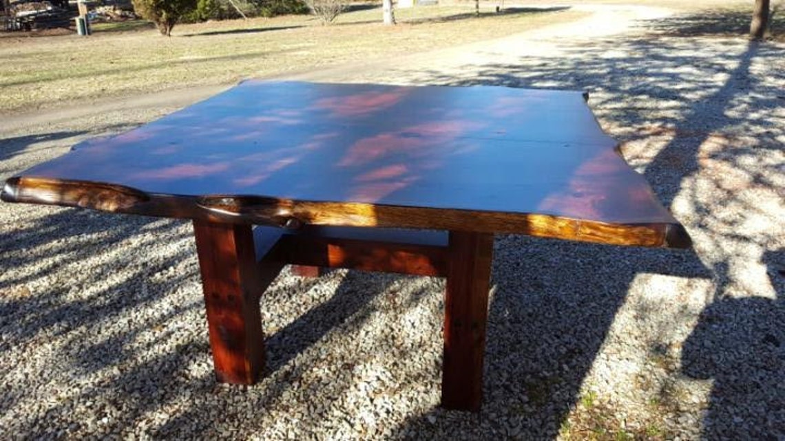 Rustic Table Live Edge Table Cedar Table Dining Table - Etsy