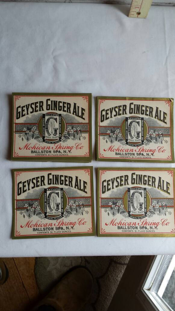 79 Vintage 1920s Labels for Geyser Ginger Ale, Mohican-spring-co ...