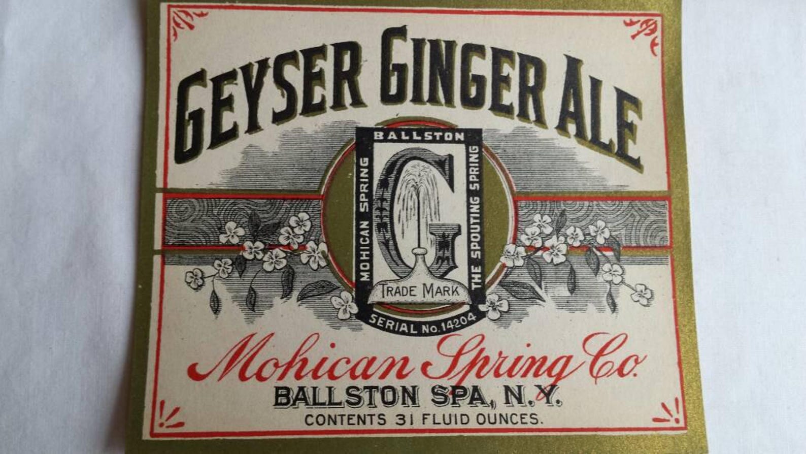 79 Vintage 1920s Labels for Geyser Ginger Ale, Mohican-spring-co ...