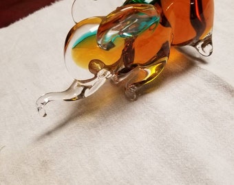 Glass Amber Elephant - Etsy