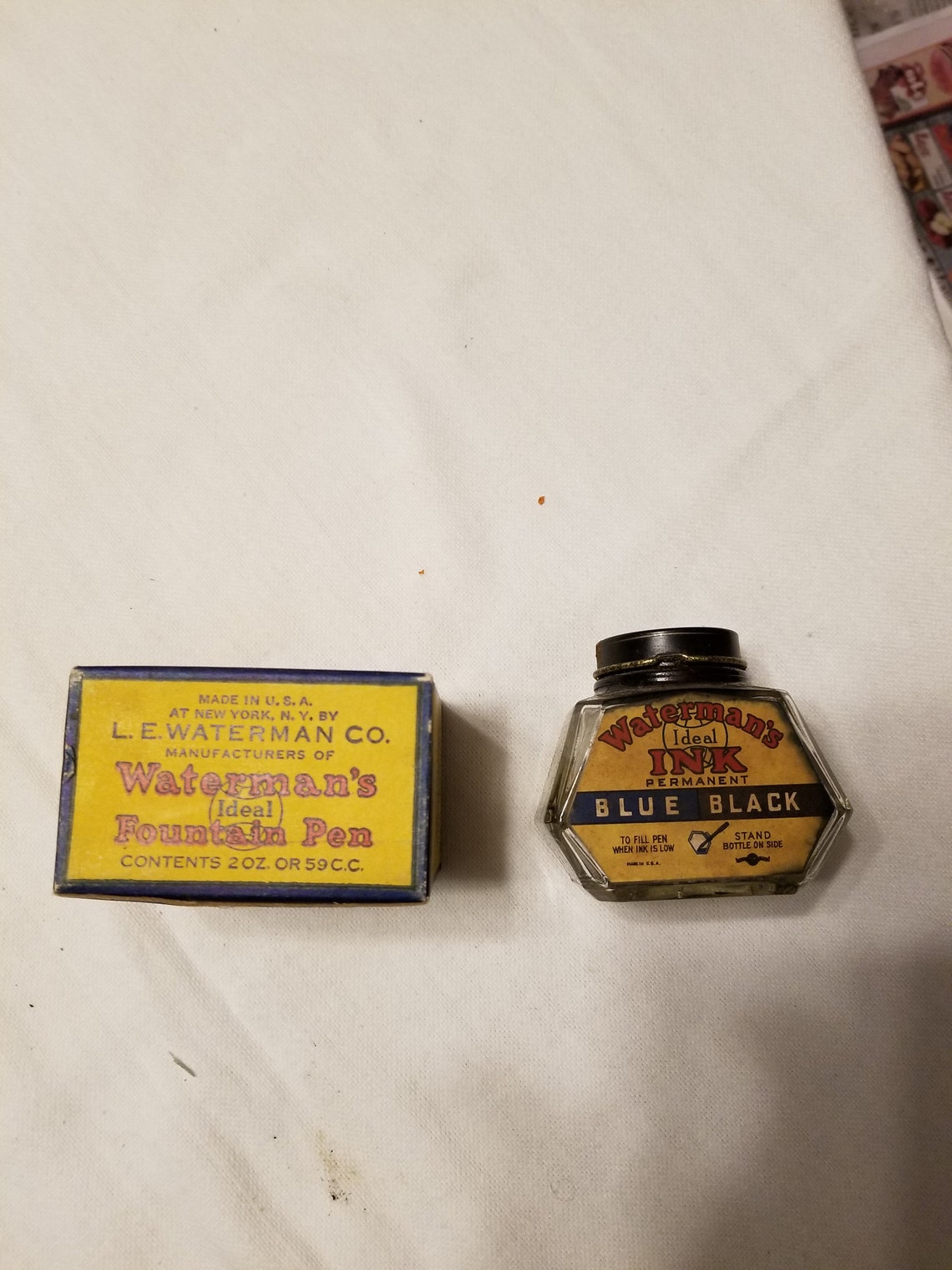Vintage 1944 Waterman's Blue Black Permanent Ink 2 Oz. - Etsy