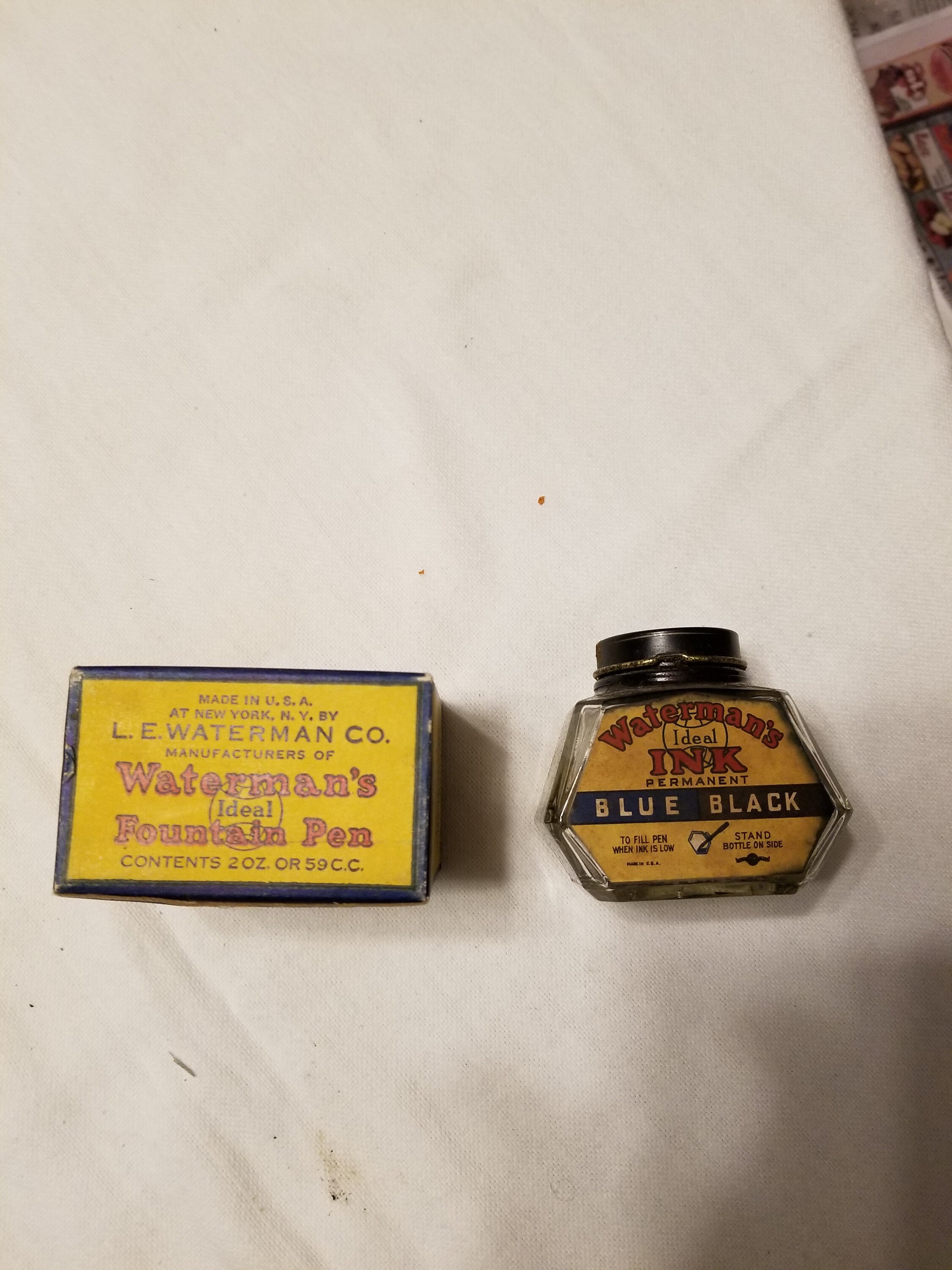 Vintage 1944 Waterman's Blue Black Permanent Ink 2 Oz. - Etsy