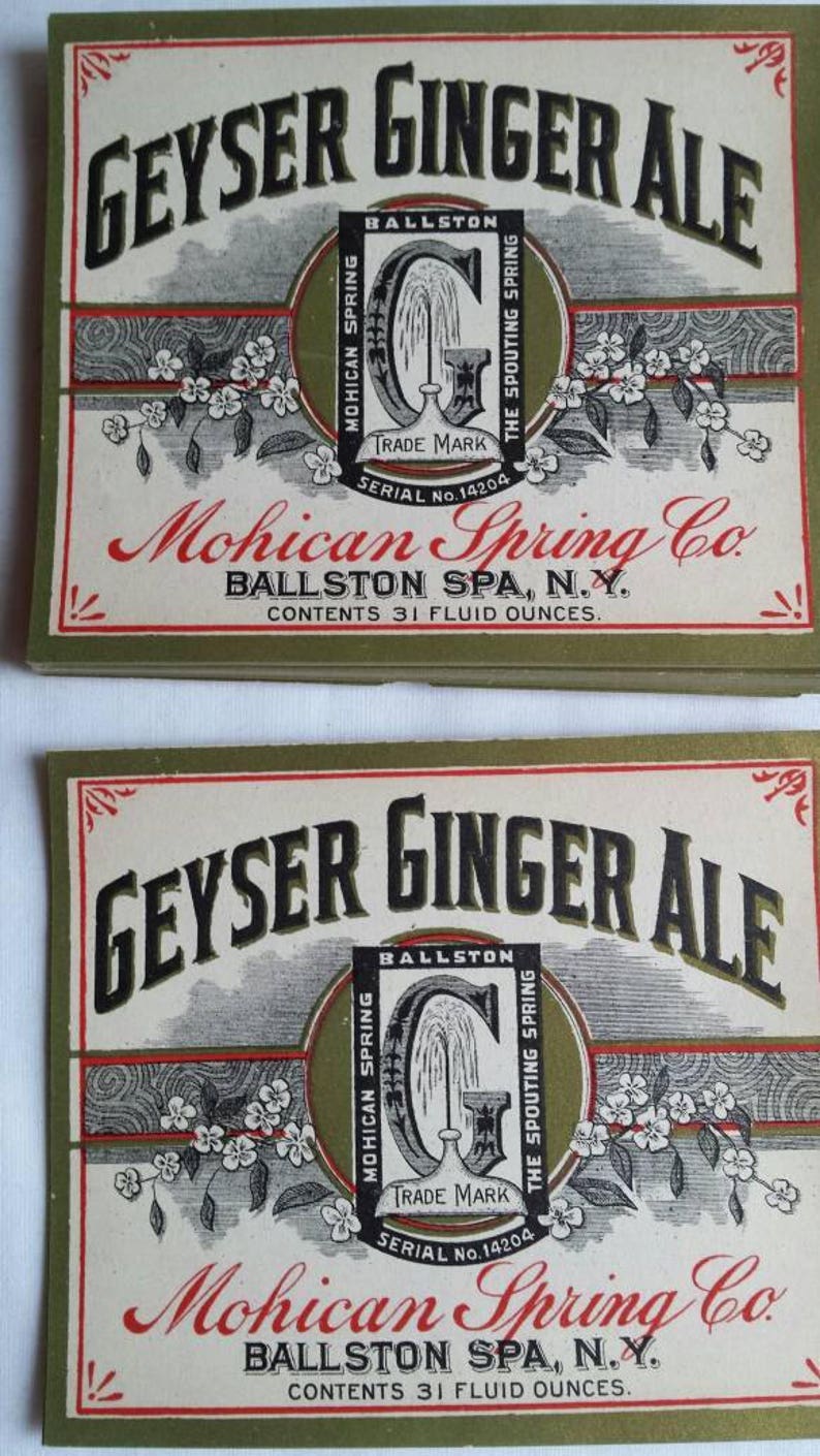 79 Vintage 1920s Labels for Geyser Ginger Ale - Etsy