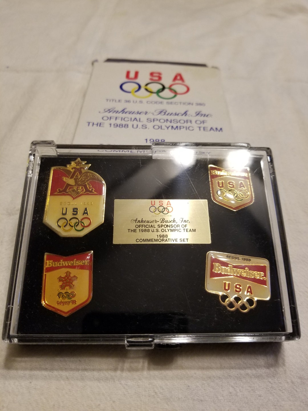 USA 1988 Anheuser Busch Inc. Commemorative Olympic Pin Set. Anheuser ...