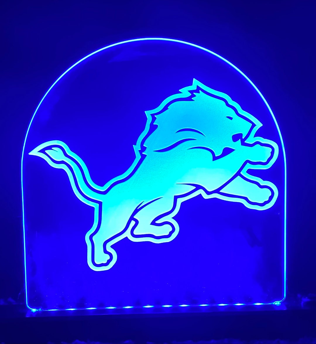 Detroit Lions Lion LED Lit Sign - Etsy